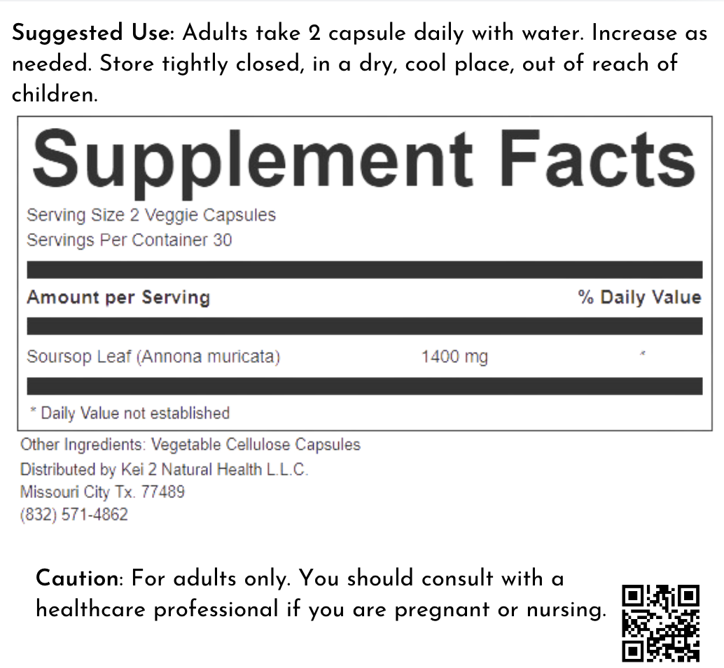 Soursop Leaf Supplement | Kei 2 Natural Health